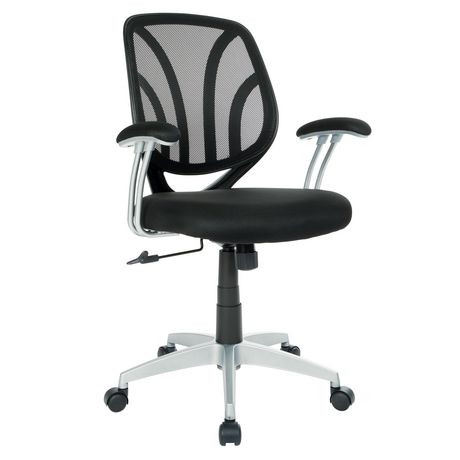 Click here for Work Smart Black Screen Chair With Silver Arms Bla... prices