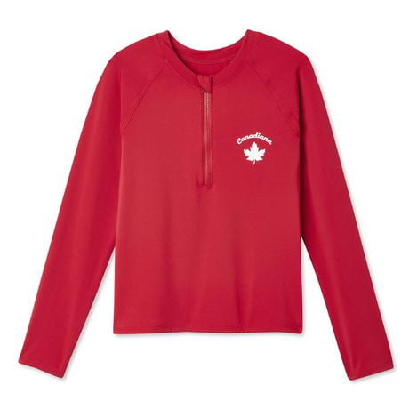 Click here for Canadiana Girls Rash Guard Top Red M prices
