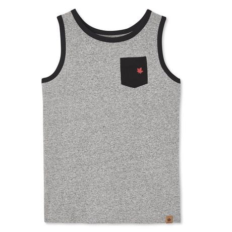 Click here for Canadiana Boys Melange Contrast Chest Pocket Tank... prices