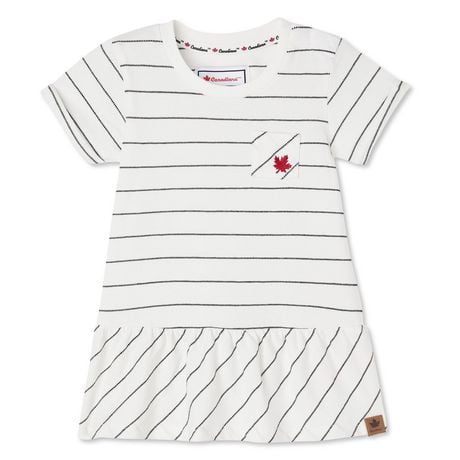 Click here for Canadiana Baby Girls Pocket Tee Dress White 0-3 Mo... prices