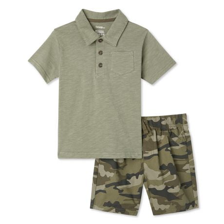 Click here for George Toddler Boys Polo And Short 2-Piece Set Oli... prices