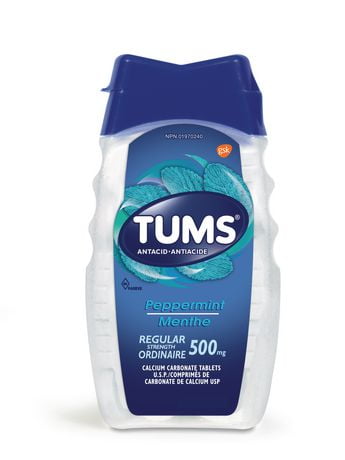 Tums Regular Strength 500mg Antacid for Heartburn Relief, 150 count Peppermint - Walmart.ca