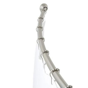 Mainstays Smart Rods Adjustable Double Curved Shower Rod, Brushed ...