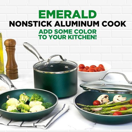 GraniteStone Emerald 5-Piece Nonstick Cookware Set, Scratch-Resistant ...