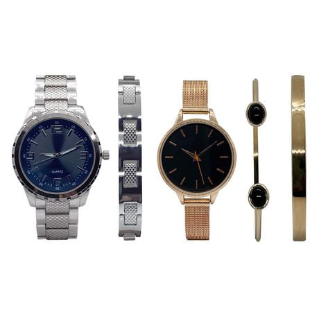 Click here for George Mens Silver Metal 2Pc And Ladies Rose Gold... prices