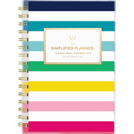 Click here for Emily Ley Happy Stripe Medium Planner 2022 White prices