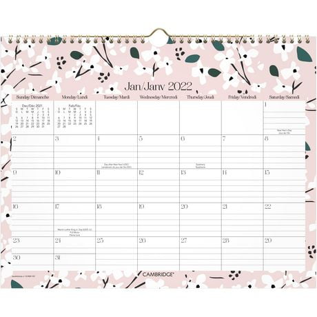 Click here for Cambridge Clara Wall Calendar 2022 Pink prices
