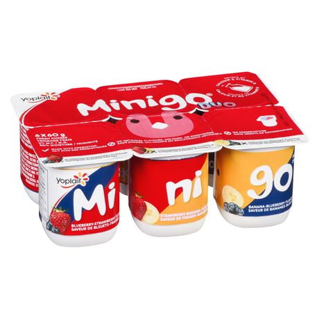 Minigo by Yoplait Duo Fresh Cheese Strawberry-Banana/Blueberry ...