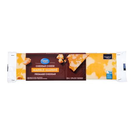 Great Value Marble Cheddar Cheese, 400 g - Walmart.ca