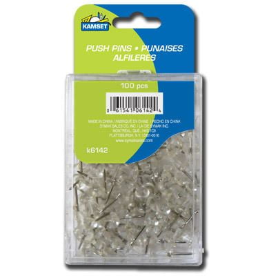 Kamset Push Pins 100PK - Clear - Walmart.ca