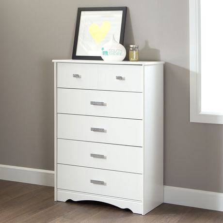 Click here for South Shore Tiara 5-Drawer Chest Pure White Rectan... prices