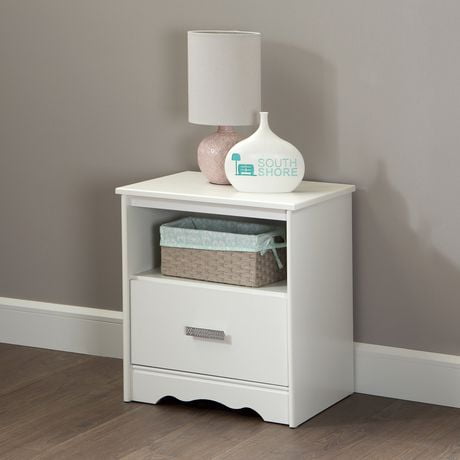Click here for South Shore Tiara 1-Drawer Night Stand White Recta... prices