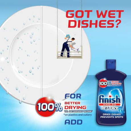 Finish Jet-Dry, Dishwasher Rinse Aid, Original, 621ml, Dishwasher Rinse ...