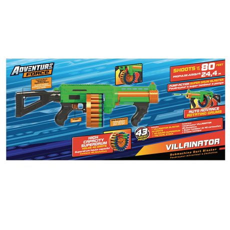Adventure Force Villainator Submachine Pump-Action SuperDrum Dart ...