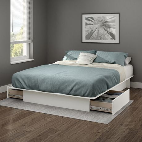 South Shore Gramercy 54/60-inches Platform Bed with Drawers | Walmart ...