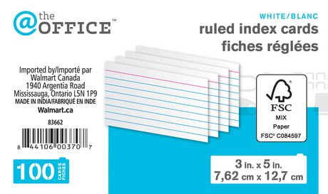 PEN+GEAR The Office Ruled Index Cards - Walmart.ca