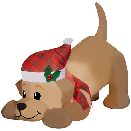 Christmas Inflatable Yellow Lab with Santa Hat, Christmas Inflatable ...