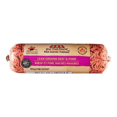 Ground Beef and Pork Lean Tube, Your Fresh Market, 454 g - Walmart.ca