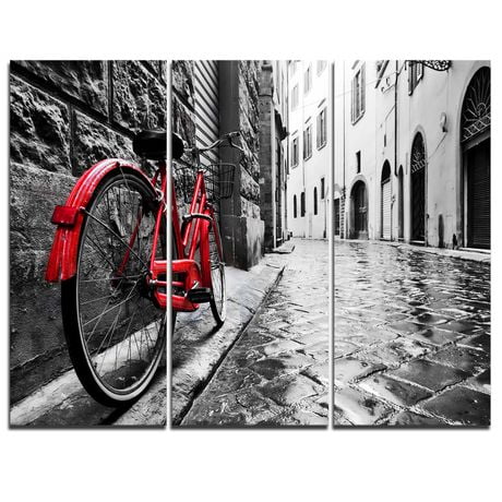 Click here for Design Art Retro Vintage Red Bike Cityscape Photo... prices