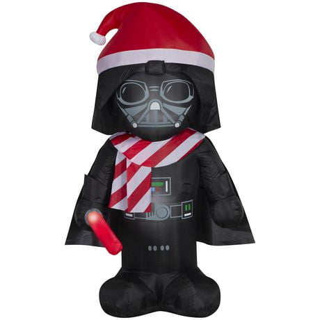 Christmas Inflatable Darth Vader™ with Santa Hat, Striped Scarf and ...