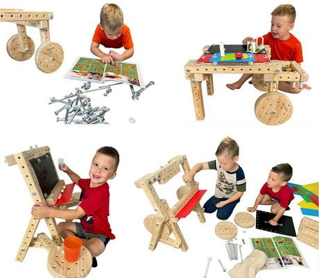 Woodmobiel by Funphix Starter Kit | Modular Construction Toy with 18 ...
