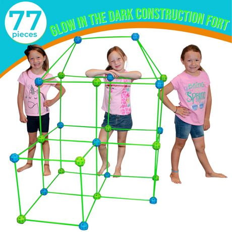 Funphix 77 Pc Fort Building Kit with Glow in the Dark Sticks - Fun ...
