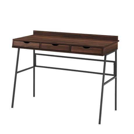 Click here for Manor Park 42 3-Drawer Angled Front Desk - Dark Wa... prices