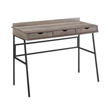 Click here for Manor Park 42 3-Drawer Angled Front Desk - Grey Wa... prices