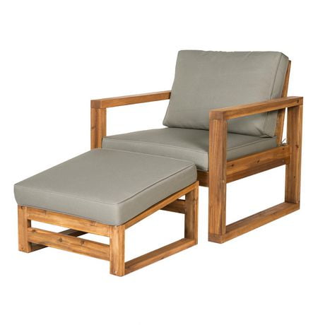 Click here for Manor Park Modern Patio Chair And Ottoman - Brown... prices