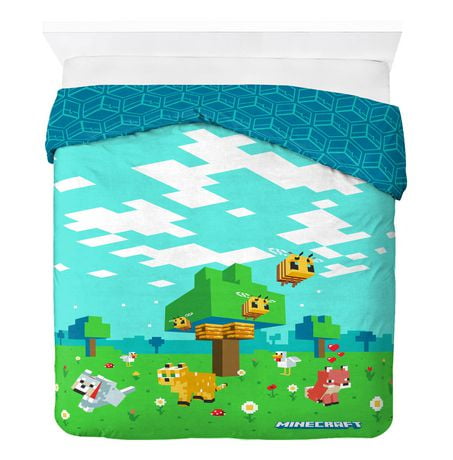 Minecraft Beautiful Day Twin/Full Reversible Comforter, 100% Polyester ...