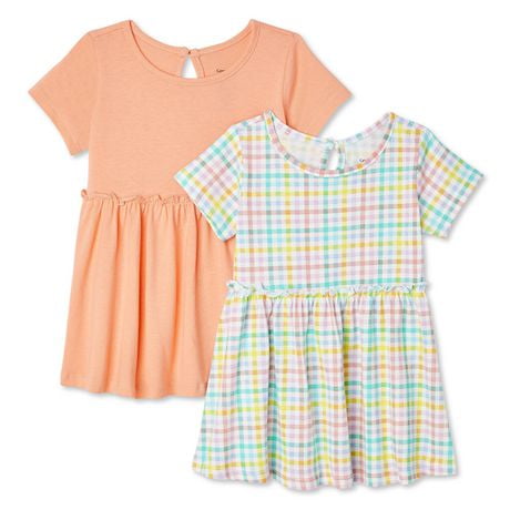 Click here for George Baby Girls Ruffle Waistband Dress 2-Pack Wh... prices