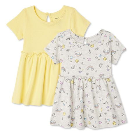 Click here for George Baby Girls Ruffle Waistband Dress 2-Pack Wh... prices