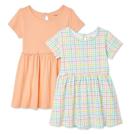 Click here for George Toddler Girls Ruffle Waistband Dress 2-Pack... prices