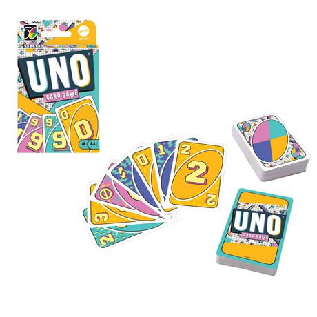UNO Iconic Series 1990s Matching Card Game Featuring Decade-Themed ...