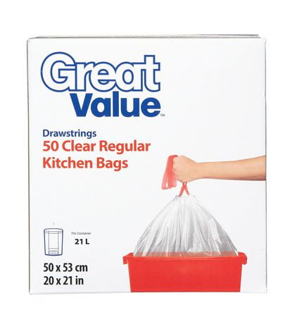 Great Value Clear Regular Kitchen Bags | Walmart Canada