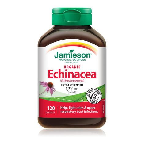 Jamieson High Potency Organic Echinacea Capsules 1,200 mg, 120 capsules ...