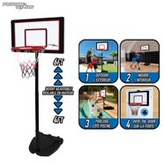 Costway Adjustable Basketball Hoop System Stand Kid Indoor Outdoor Net ...