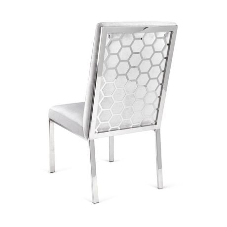 Home Gear Set of 2 Silver Frame Hexagonal Back Dining Chair | Walmart ...