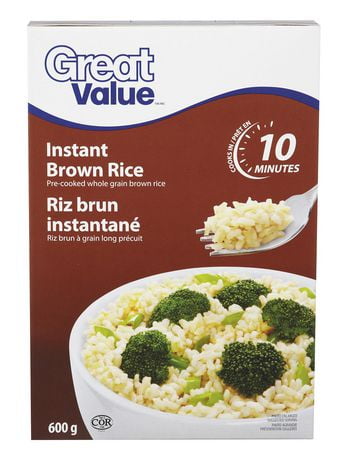 Great Value Instant Whole Grain Brown Rice, 600 grams - Walmart.ca