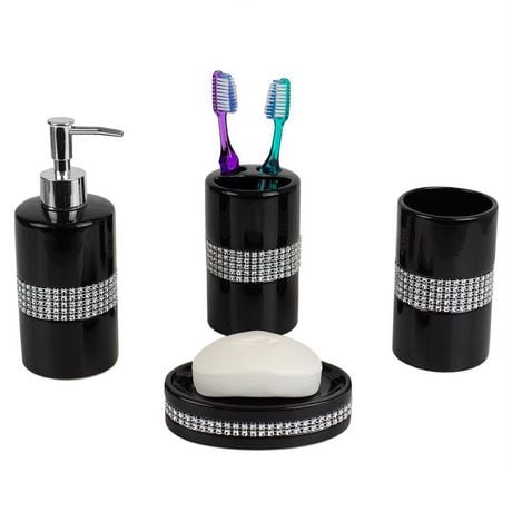 Click here for Home Basics 4 Piece Luxury Bath Accessory Set With... prices