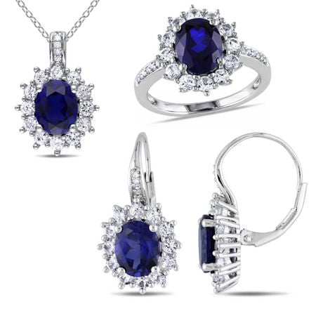 Click here for Tangelo 16-1/8 Carat T. G.W. Created Blue And Whit... prices