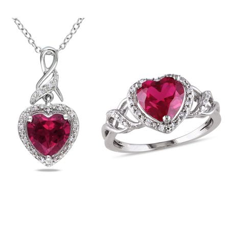 Click here for Tangelo 4-1/2 Carat T. G.W Created Ruby And 1/7 Ca... prices