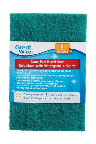 Great Value Mixed Scour Pad 5 pack | Walmart Canada