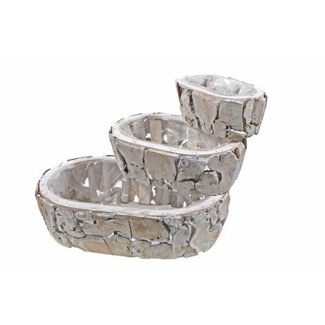Click here for Ih Casa D Cor Mulberry Root Chip Oval Planter (Set... prices