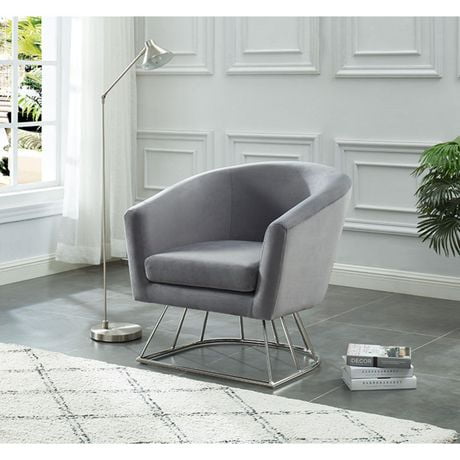 Click here for Ih Casa D Cor Milan Velvet Accent Chair With Silve... prices