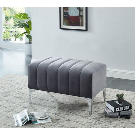 Click here for Ih Casa D Cor Ansley Velvet Bench With Chrome Base... prices