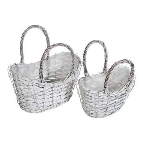 Click here for Ih Casa D Cor 2Pc Nesting Wicker Planter With Hand... prices