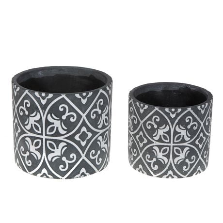 Click here for Ih Casa D Cor 2 Pc Cement Round Planter (Mosaic Ch... prices