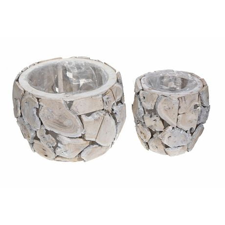 Click here for Ih Casa D Cor Mulberry Root Chip Round Planter (Se... prices