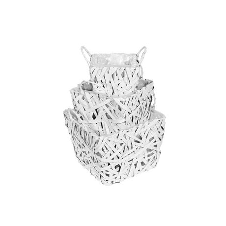 Click here for Ih Casa D Cor White Woven Wicker Square Planter (S... prices